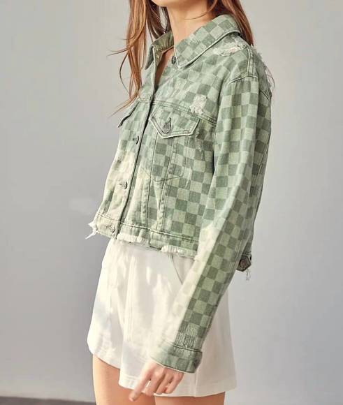 Mustard Seed | Jackets & Coats | New Mustard Seed Blanche Checkerboard ...